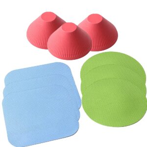 3 set of hengke jar gripper, 9 pieces multi-purpose reusable rubber gripper jar opener gripper rubber jar,gripper pads round kitchen coasters multi-purpose bottle lid openers fit for most bottles