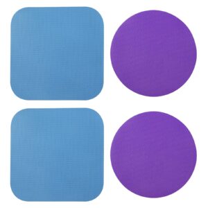 4pcs jar opener gripper pads, rubber jar grippers multi-function jar opener for seniors with weak hands coasters (blue, purple)