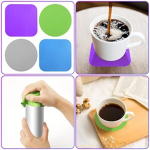 4pcs Jar Gripper Pads, Multifunctional Rubber Jar Gripper Pad Jar Opener Grippers Kitchen Coaster for Elderly Suffering from Arthritis Children Women Weak Hands (4 Colors)