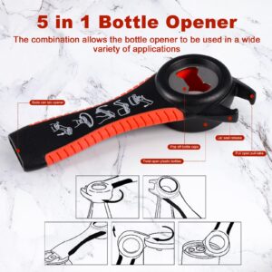 Jar Opener for Weak Hands - Jar Opener for Seniors with Arthritis, Rubber Grip Jar Opener 5 in 1 Bottle and Can Opener 4 in 1 Non Slip Jar Lid Opener Grip Pad