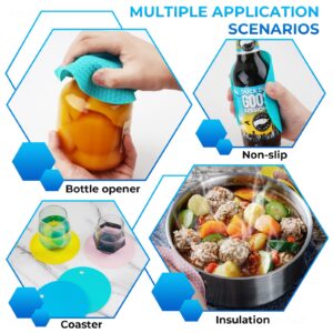 NiHome Rubber Jar Opener Gripper Honeycomb Pads Large 5.7" Jar Opener for Weak Arthritic Hands Seniors Multi-Purpose Can Bottle Opener Heat Resistant Trivet Mat