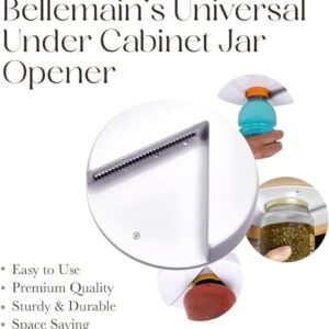 Bellemain Under Cabinet Jar Opener, 2-Pack, Premium Lid Gripper and Opener for Jars & Bottles, Ideal for Weak Grip & Seniors, EZ Install & EZ Off