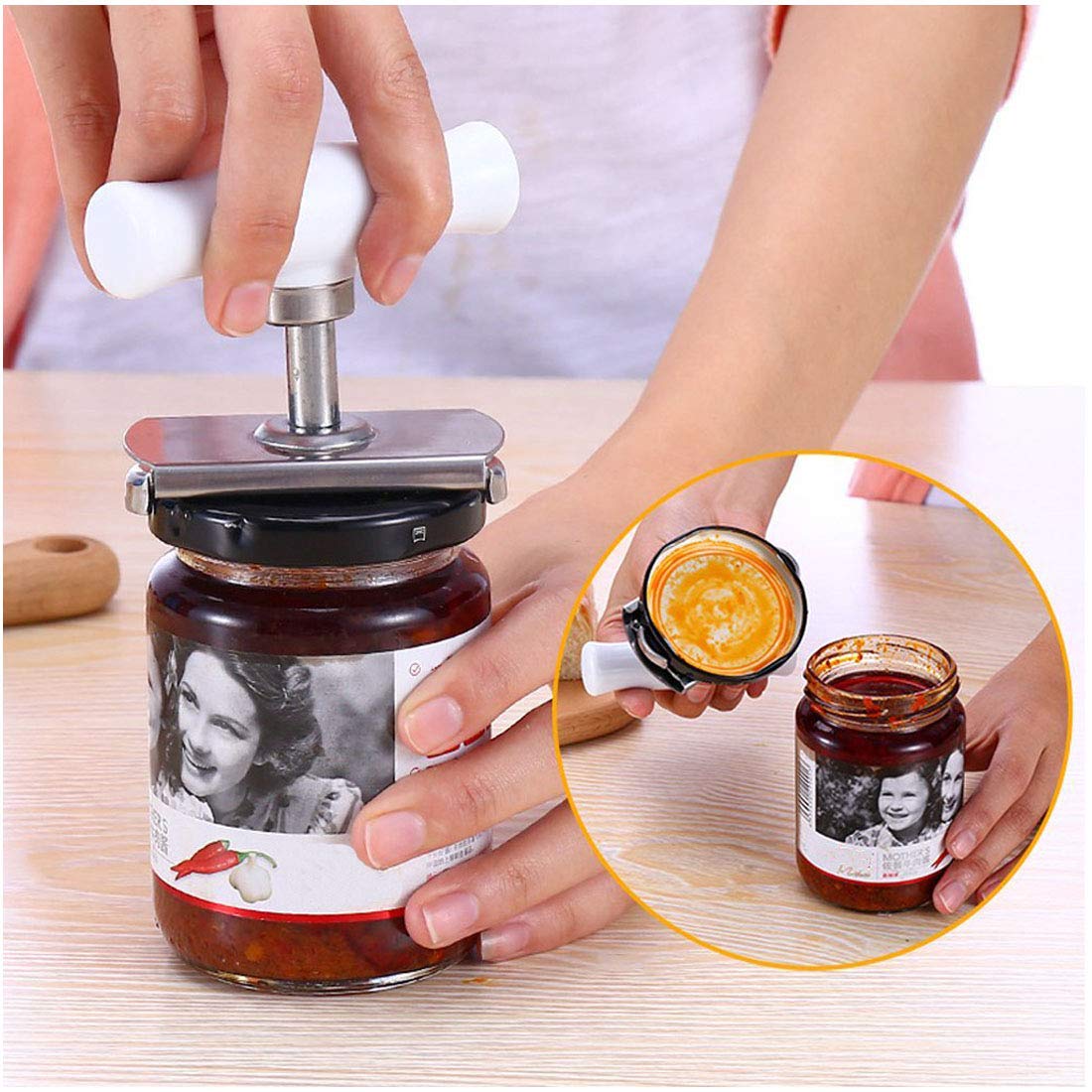 Jar Opener Multifunction Adjustable for 1-4 inches Bottle Can, Stainless Steel Lids Off Jar Opener. Fit Seniors, Arthritis, Women, Chilren, Weak Hands