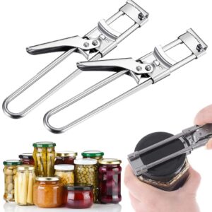 2 pcs can opener, adjustable multifunctional stainless steel can opener, stainless steel can opener bottle jar lid gripper kitchen tool, manual jar jar opener gripper jar opener for can, jar, bottle