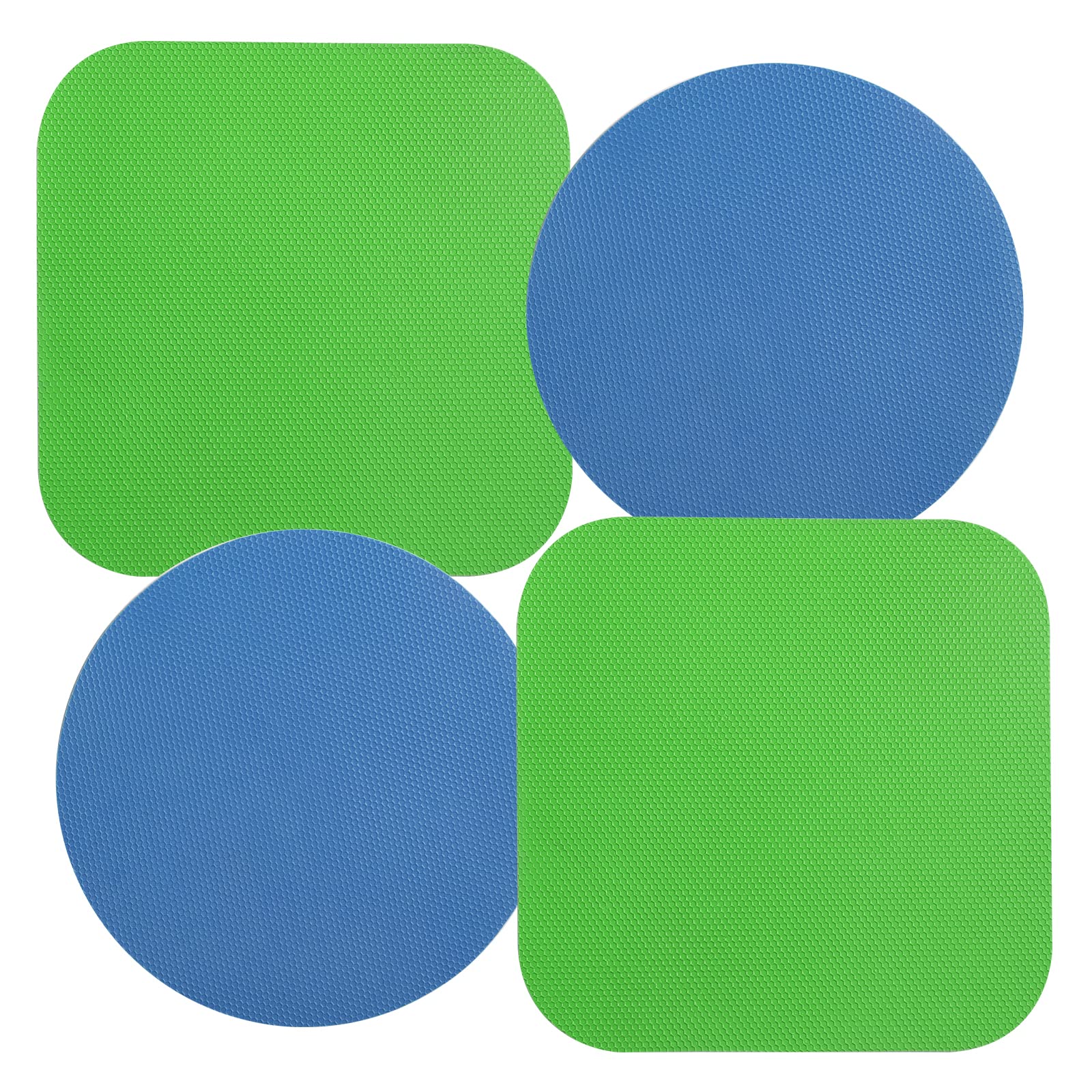 4pcs Jar Gripper Pads, Multifunctional Rubber Jar Gripper Pad Jar Opener Grippers Kitchen Coaster for Elderly Suffering from Children Women Weak Hands (Blue, Green)