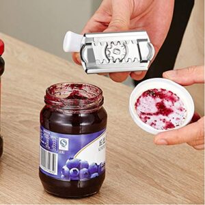 Jar Opener, Caliamary Jar Lid Opener for Seniors with arthritis, Adjustable Stainless Steel Lids Off Easy Jar Opener for 0.98-3.93inch Bottle Can (White)