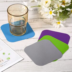 4pcs Jar Gripper Pads, Multifunctional Rubber Jar Gripper Pads Square-Shaped Jar Opener Grippers Kitchen Coaster for Elderly Children Women Weak Hands (4 Colors)