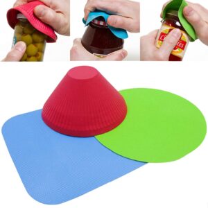 Jar Gripper Multi Purpose Reusable Rubber Gripper Jar Opener Gripper Rubber Jar Multi Purpose Bottle Lid Openers Fit for Most Bottles Set of 3