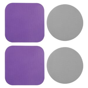 4pcs jar opener gripper pads, rubber jar grippers multi-function jar opener for seniors with weak hands kitchen coasters (grey, purple)