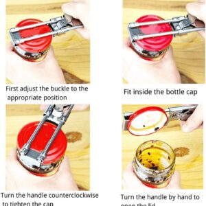 2PCS Master Jar Opener Adjustable Jar & Bottle Opener, Multifunctional Stainless Steel Manual Can Opener Jar Lid Gripper, Easy Open Adjustable Jar Opener