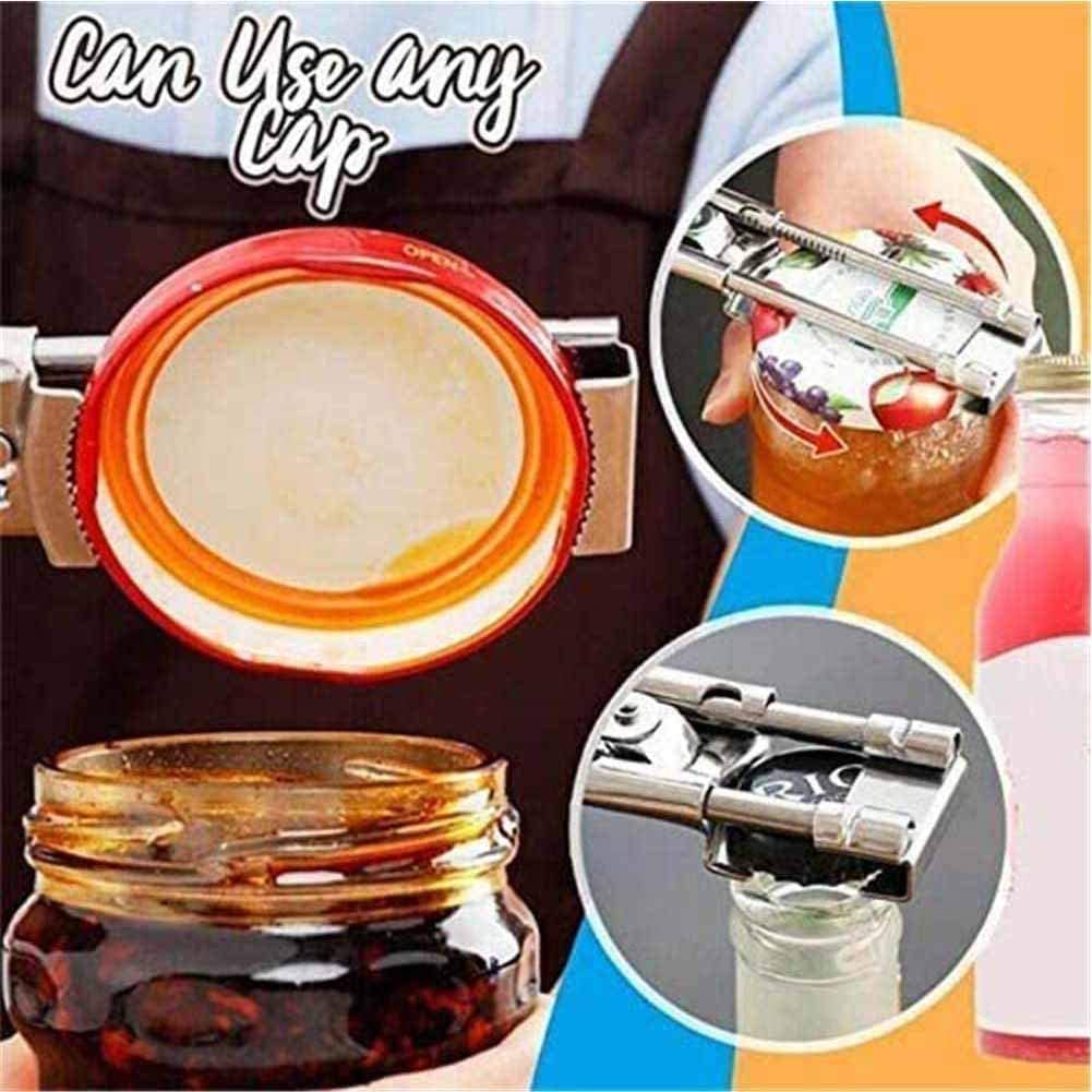 2PCS Master Jar Opener Adjustable Jar & Bottle Opener, Multifunctional Stainless Steel Manual Can Opener Jar Lid Gripper, Easy Open Adjustable Jar Opener