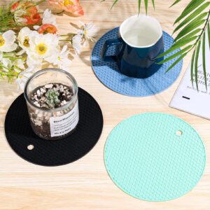 3pcs Silicone Jar Opener Gripper Pad, 18cm/7 Inch Jar Gripper Pad Multi-Purpose Round Honeycomb Jar Opener Kitchen Heat Resistant Mat for Weak Hands Seniors Kids (Green, Blue, Black)