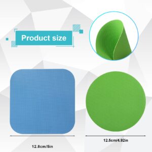 Rubber Jar Opener Gripper Pads, 4pcs Bottle Opening Pad Multi-Function Anti Skid Jar Opener, Jar Lid Remover Kitchen Silicone Coasters Heat Insulation Pad for Seniors & Weak Hands (Light Blue, Green)