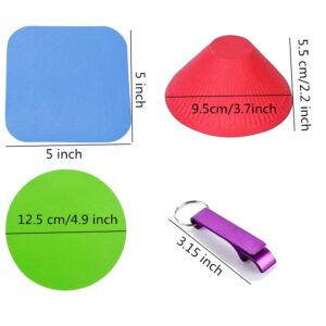 Multi-Function Non Slip Rubber Jar Opener for Weak Hands, 8 Pack Silicone Jar Opener Pads with 2 Mini Bottle Lid Opener for Kitchen Coasters