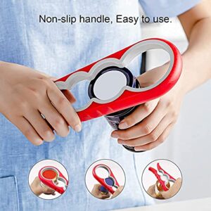 Jar Opener Kit, Multi Function Jar Opener Gripper for Weak Hands, Elderly and Seniors with Arthritis, Non Slip Bottle Opener Tool (Red & Black)