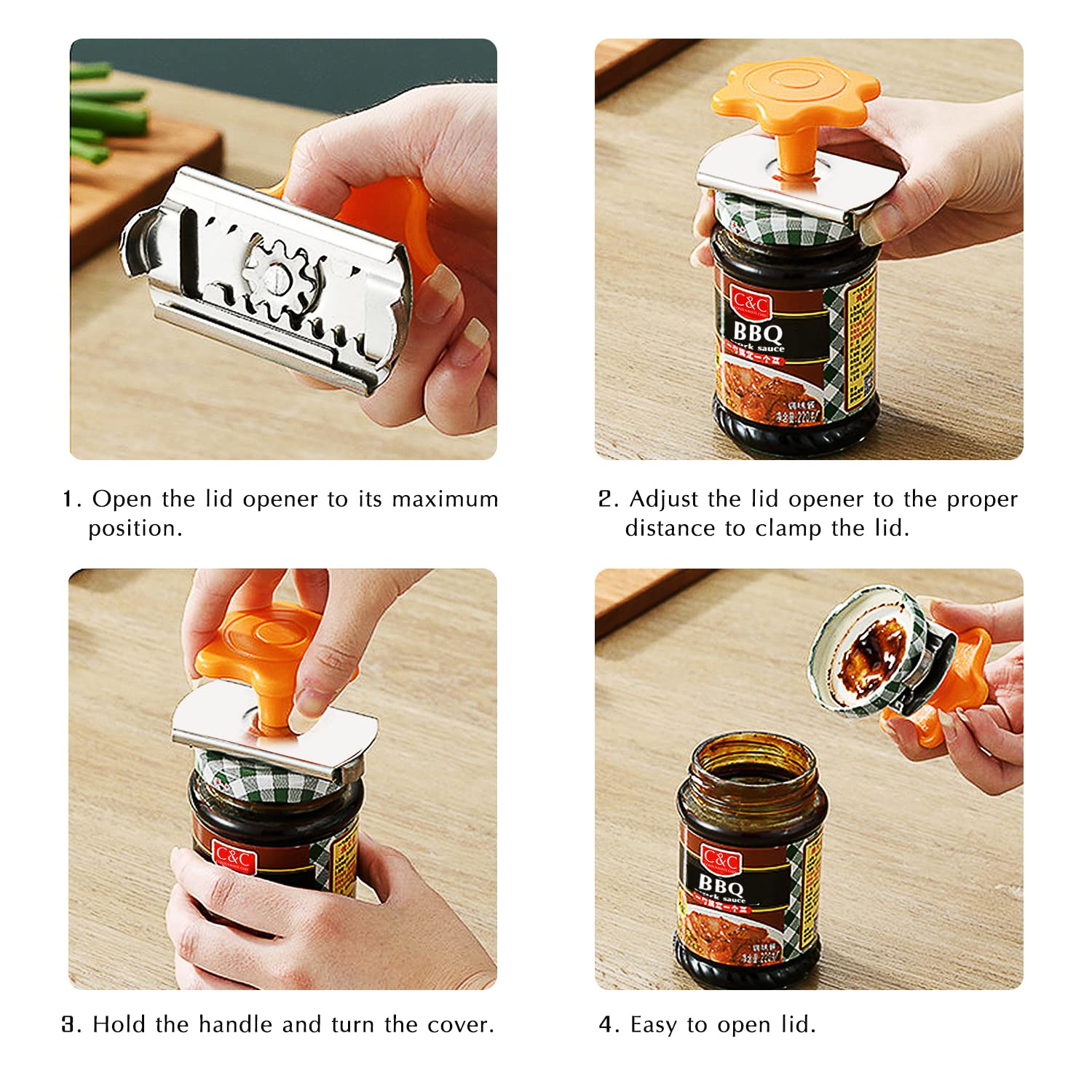 Jar Opener Manual, Easy Twist Jan Opener, Jar Opener for Weak Hands and Seniors with Arthritis, Bottle Opener. Kitchen Gadget.