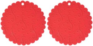 norpro grip silicone jar opener potholder trivet red non slip grip 566 (2-pack)