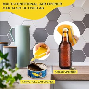 Jar Opener for Weak Hands, Seniors with Arthritis, Low Strength and Children, Works with Most Sizes of Jar&Bottle Lids (yellow)