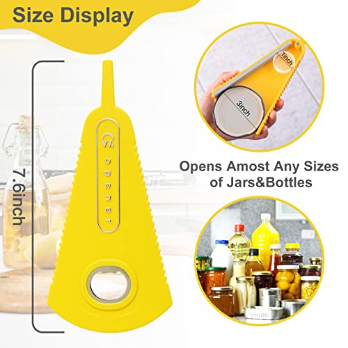 Jar Opener for Weak Hands, Seniors with Arthritis, Low Strength and Children, Works with Most Sizes of Jar&Bottle Lids (yellow)