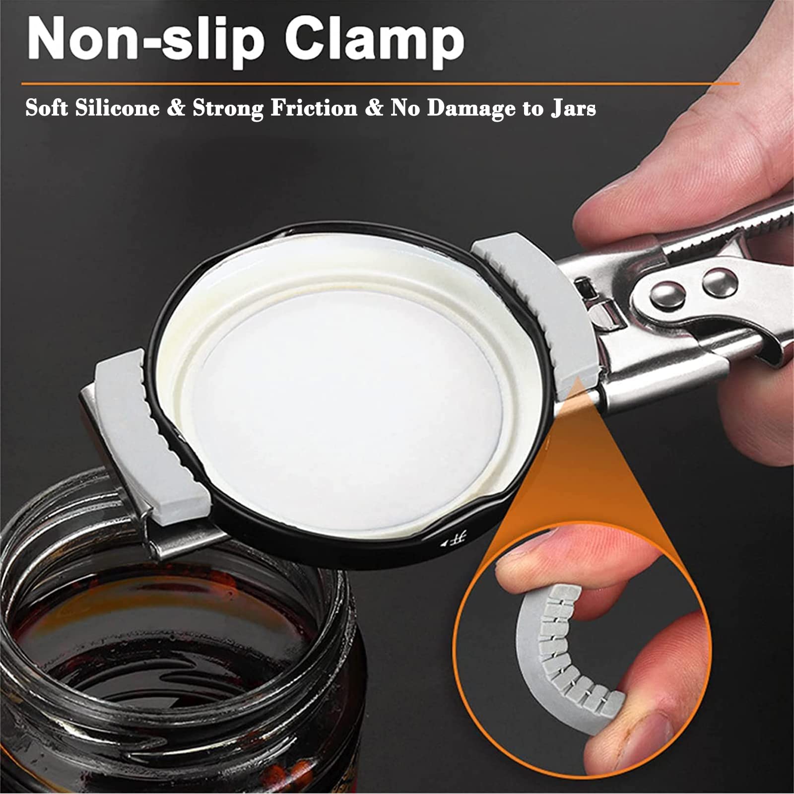 Jar & Bottle Opener, Automatic Jar Opener for Arthritis, Weak Hands, Bottle Opener for Arthritic Hands, Adjustable Multifunctional Stainless Steel Can Opener Jar Lid Gripper, Manual Jar Bottle Opener