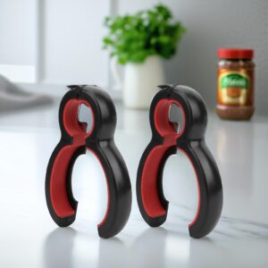 cyrank jar opener bottle opener 2pcs, multifunctional can opener bottle opener for senior with silicone handle arthritis jar opener kitchen tools