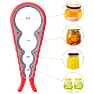 Asenky Jar Opener, 5 in 1 Multi Function Non-Slip Can Opener Bottle Openers Kit with Silicone Handle Easy to Use for Children Arthritis Elderly and Women