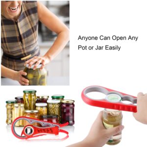 Asenky Jar Opener, 5 in 1 Multi Function Non-Slip Can Opener Bottle Openers Kit with Silicone Handle Easy to Use for Children Arthritis Elderly and Women