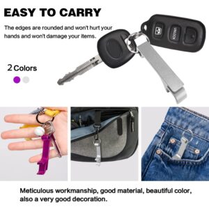 Jar Opener for Weak Hands - Jar Opener for Seniors with Arthritis, 5in1 Bottle Opener, 3 PCS Multi-Function Non Slip Rubber Jar Opener Gripper Pad in White and Purple, and 2pcs Portable Bottle Opener