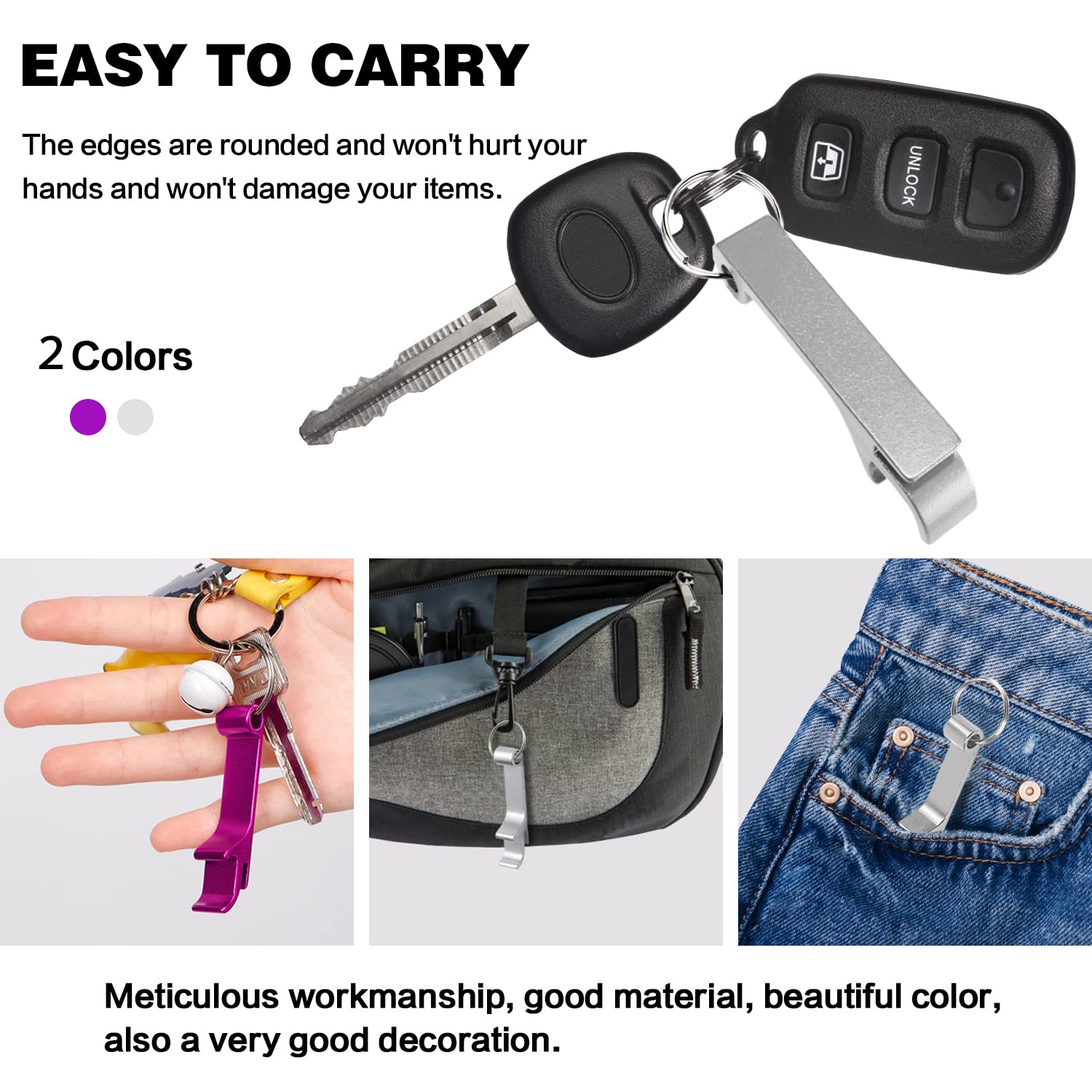 Jar Opener for Weak Hands - Jar Opener for Seniors with Arthritis, 5in1 Bottle Opener, 3 PCS Multi-Function Non Slip Rubber Jar Opener Gripper Pad in White and Purple, and 2pcs Portable Bottle Opener