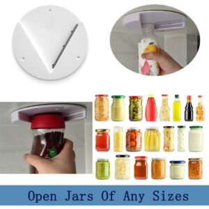 GOHRAI - Under Cabinet Jar Opener & Bottle Opener with 2Pcs Jar Opener Gripper Pad- Opens Any Size Jar -Jar Opener For Weak Hands & Seniors with Arthritis