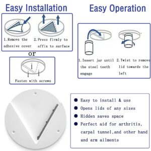 GOHRAI - Under Cabinet Jar Opener & Bottle Opener with 2Pcs Jar Opener Gripper Pad- Opens Any Size Jar -Jar Opener For Weak Hands & Seniors with Arthritis