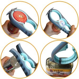 Inaouril Jar Opener Gripper, 5 in 1 Multi Functional Can Opener Bottle Opener Kitchen helper Kit with Silicone Handle Easy to Use for Children, Elderly Weak Hands and Arthritis Sufferers Set of 2