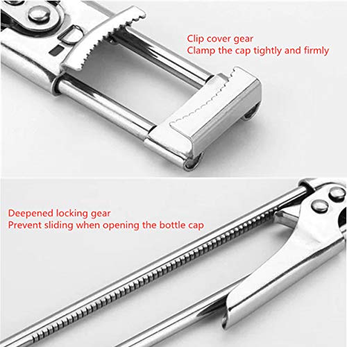 Adjustable Jar Opener, Adjustable Multifunctional Stainless Steel Can Opener Jar Lid Gripper, Manual Jar Bottle Opener Kitchen Accessories