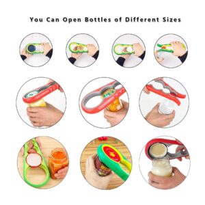 JINSHIN Jar Opener,Bottle Opener,Jar Gripper,Can Opener,Jar Lid Opener,Jar Opener for Arthritic Hands & Weak Hands & Seniors & Woman (Red-2pack)