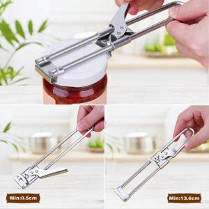 LUHUIYUAN Jar Opener for Seniors with Arthritis Jar Adjustable Stainless Steel Can Opener with Lip Gripper Pad Set Kitchen Gadgets Fit for Most Bottles Caps 9.45-Inch plus Extended version