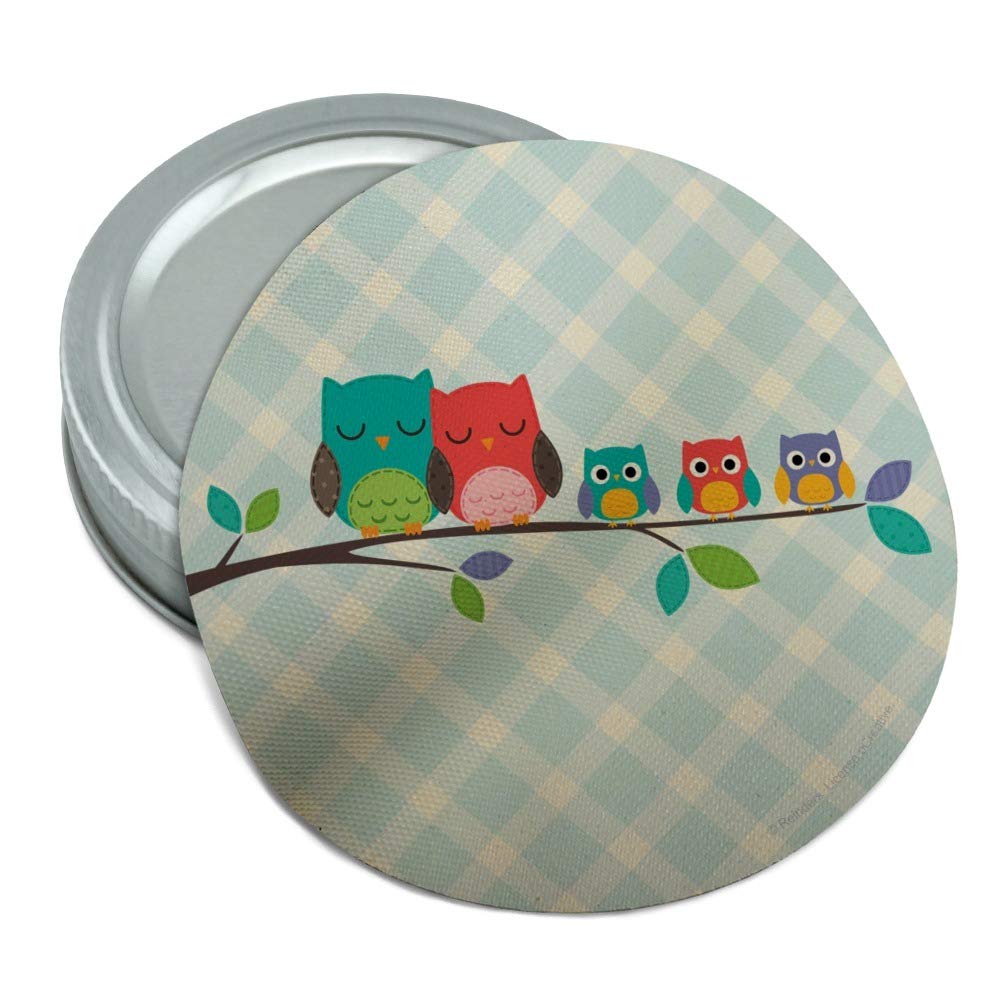 Cute Colorful Owl Family Round Rubber Non-Slip Jar Gripper Lid Opener