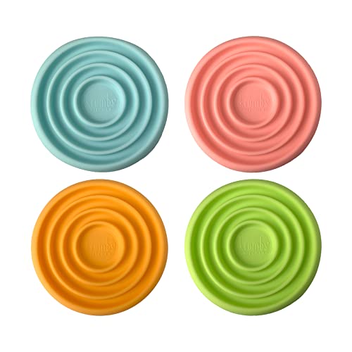 Krumbs Kitchen Essentials Grip & Twist Silicone Jar Opener Non Slip Gripper Pad Opens Any Jar Size Bottle Lid Opener for Weak Hands - Set of 4 - Blue (2) & Pink (2)