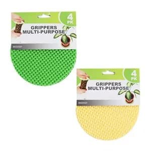 round multi-purpose jar gripper pad bottle lid opener, 4 piece set, colors may vary (green)