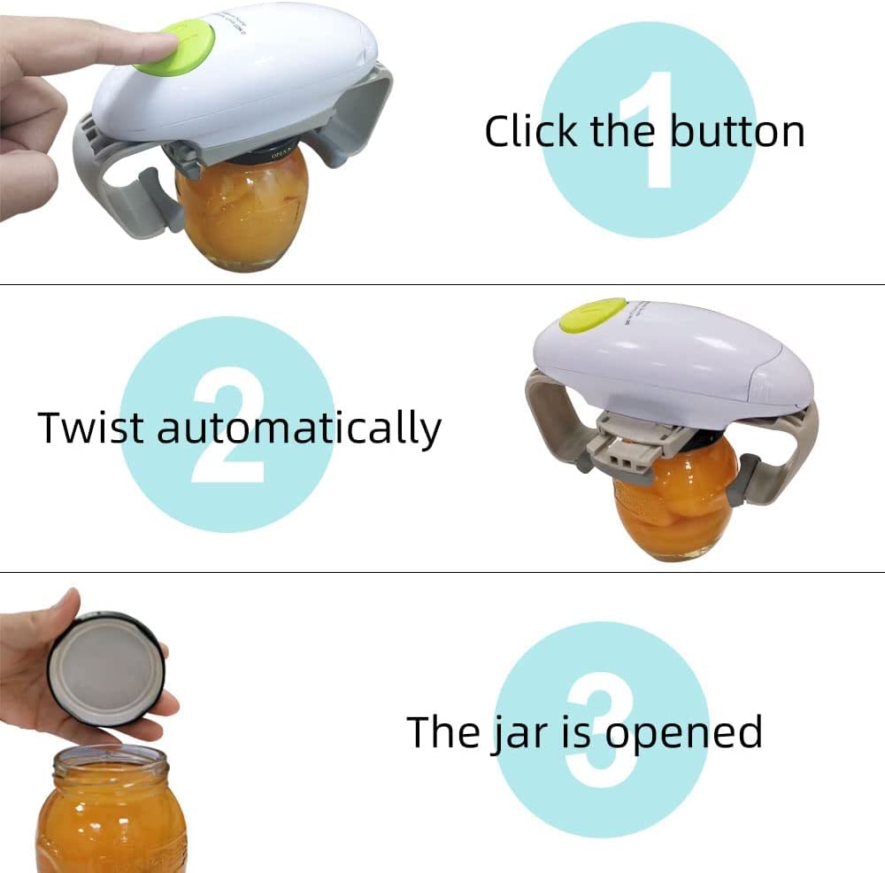 Electric Jar Opener for Weak Hands, one touch automatic deluxe jar opener for seniors with arthritis, chef, Hand Injury and children, for all kinds of Jars