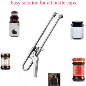 Quian 45 Jar Opener, Drink Opener, Bottle Opener, Adjustable Stainless Steel Can Opener and 5 in 1 Multifunctional Can Opener, Suitable for Elderly, Children, Women (2 packs) (Jar Opener-red)