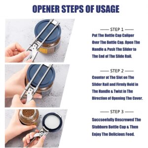 Bottle Opener, Adjustable Multifunctional Stainless Steel Can Opener, Manual Jar Bottle Opener Kitchen Accessories,Easy-open Adjustable Jar Opener (2PCS)