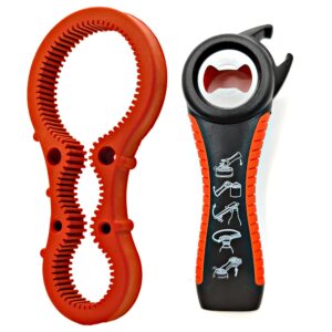 2 packs can openers manual jar opener grippers for arthritis, good grip can openers ring pull for weak hands, effortless rubber bottle opener, twist off cap openers gift for chef elderly seniors