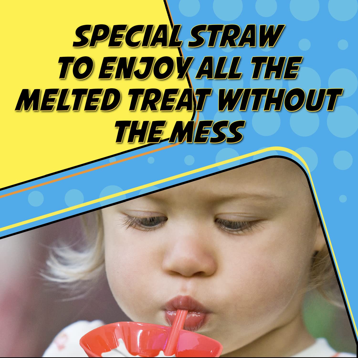 Drip Free Popsicle Holder - Mess Free Frozen Treats Holder with Straw (2 PACK)