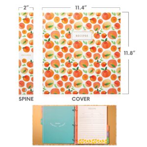 Jot & Mark Recipe 3 Ring Binder 8.5x11 | Full-Page with Clear Protective Sleeves to Write in Your Own Recipes and Color Printing Paper for Family Recipes