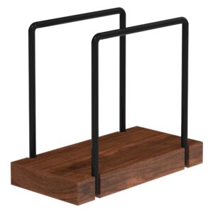 modern wooden napkin holder for table with black steel wire-farmhouse napkins holder dispenser-napkin holders for kitchen & dining tables decor