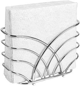 levimetree silver napkin holder for table - stainless steel napkin holders for kitchen, napkin holders for paper napkins, modern serviette holder tissue dispenser, porta servilletas de mesa