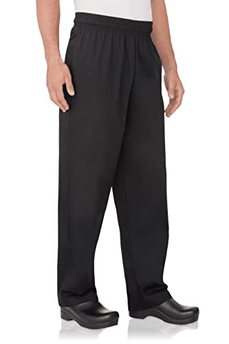 Chef Works Men's Essential Baggy Chef Pants, Black, Large