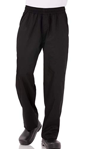 Chef Works Men's Essential Baggy Chef Pants, Black, Large