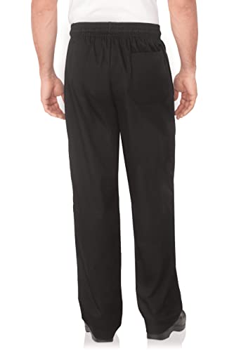 Chef Works Men's Essential Baggy Chef Pants, Black, Large