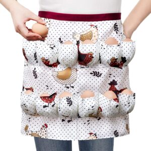 syhood egg collecting apron egg apron for fresh eggs egg gathering apron women deep pocket holder for chicken duck goose egg (adult-unisex)